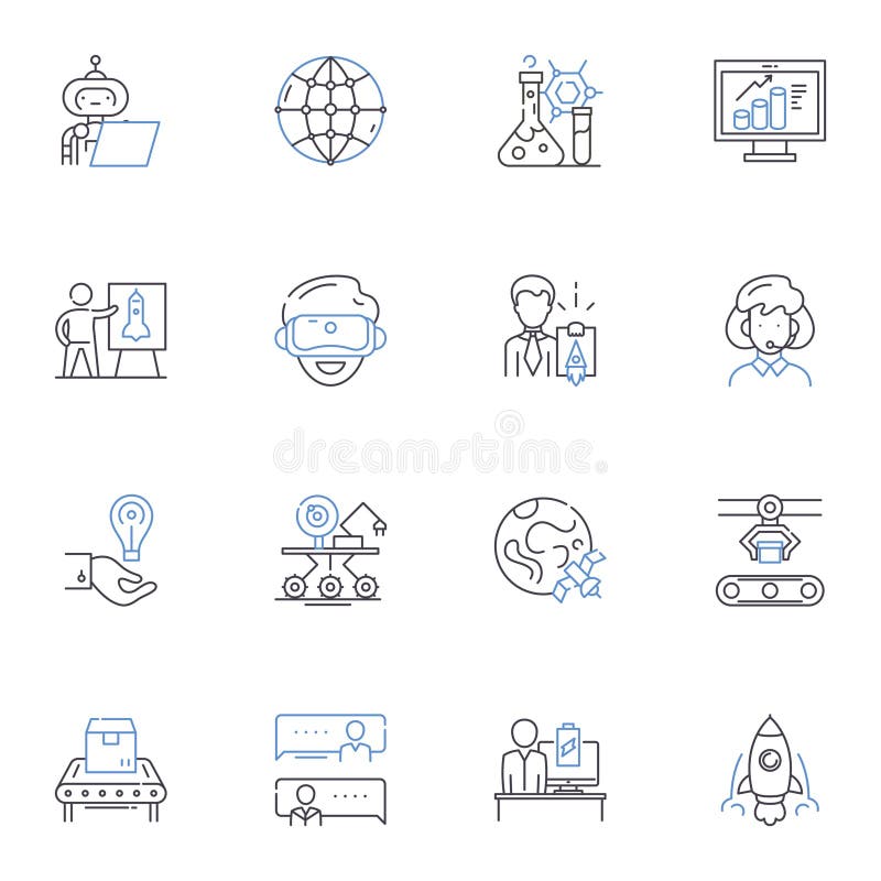 Contemporary Technologies Line Icons Collection. Cybersecurity ...