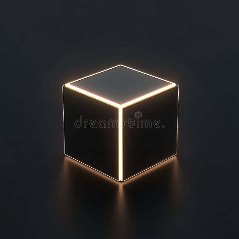 A Contemporary Technology Background Showcasing a 3D Cube Floating ...