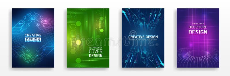 Contemporary Technology Cover Design. Brochure Digital Template Stock ...