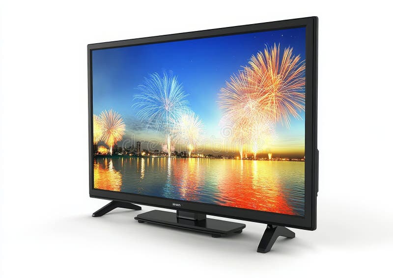 Contemporary Television Console, Viewed from Above, Side Angle Stock ...