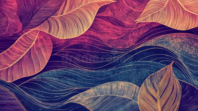 Contemporary Thai Pattern Combining Natural Elements Like Leaves Stock ...