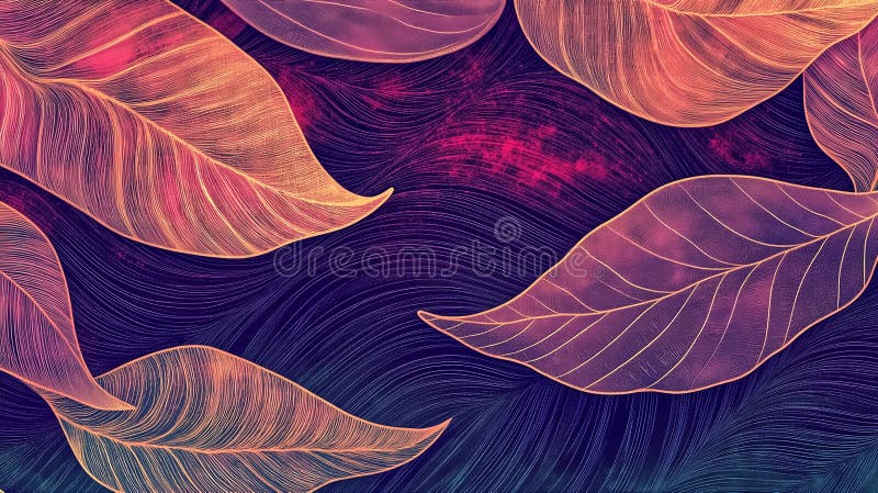 Contemporary Thai Pattern Combining Natural Elements Like Leaves Stock ...