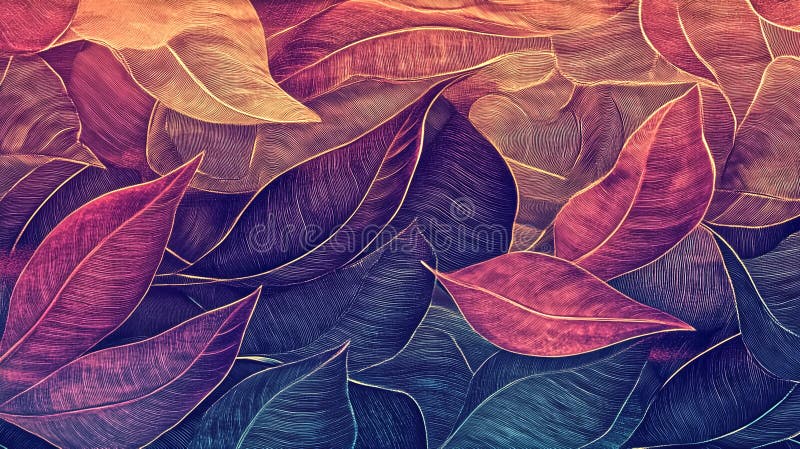 Contemporary Thai Pattern Combining Natural Elements Like Leaves Stock ...