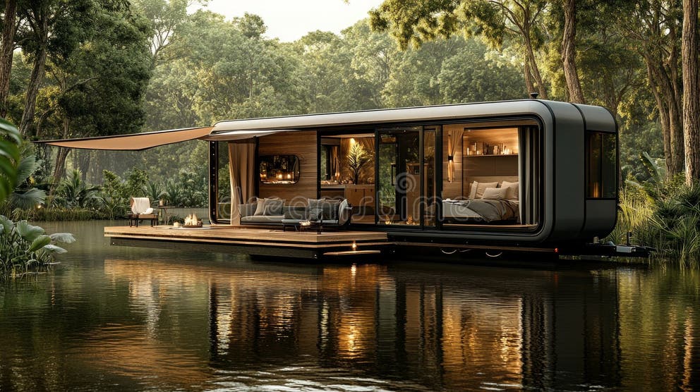 Contemporary Tiny Modular House on Wheels with Extended Deck in ...