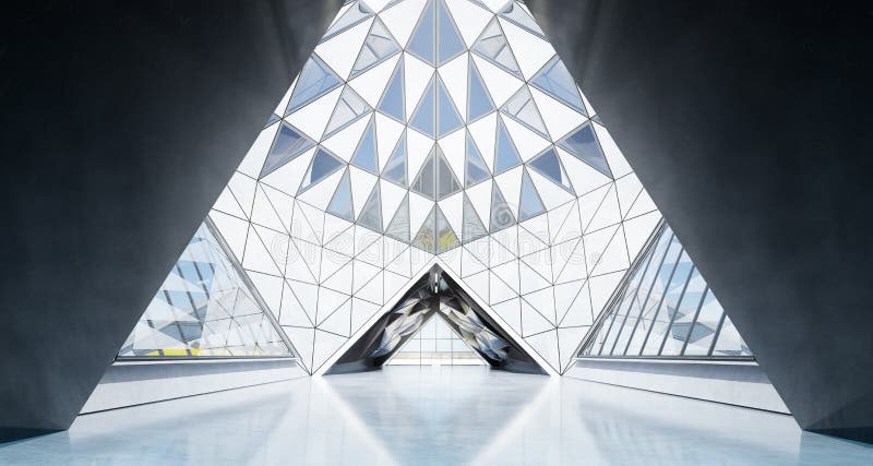 Contemporary Triangle Shape Design Building Interior Stock Illustration ...