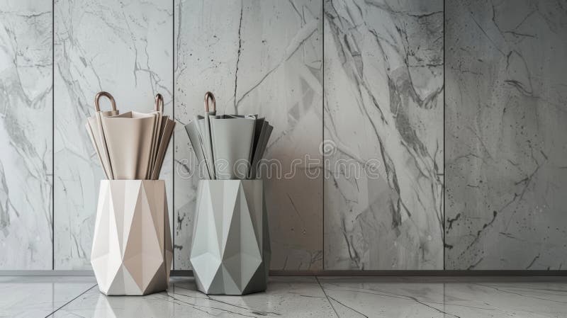 A Contemporary Umbrella Stand Made of Intersecting Geometric Shapes in ...
