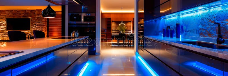 Contemporary Urban Kitchen with High-gloss Cabinets and Geometric ...