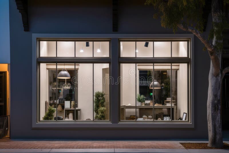 Contemporary Urban Storefront with Large Windows, Street View in ...
