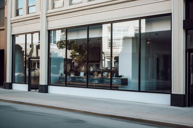 Contemporary Urban Storefront with Large Windows, Street View in ...