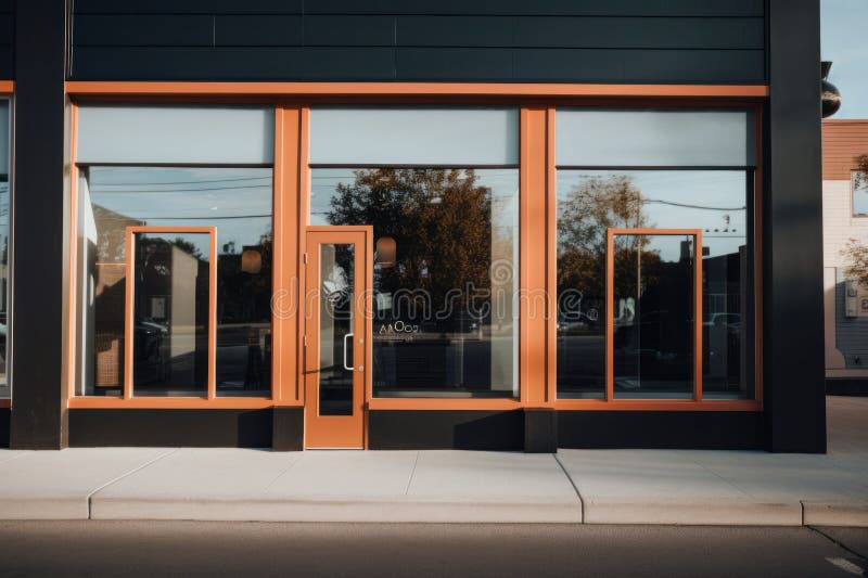 Contemporary Urban Storefront with Large Windows, Street View in ...