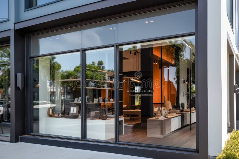 Contemporary Urban Storefront with Large Windows, Street View in ...