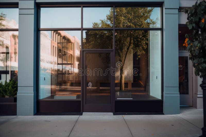 Contemporary Urban Storefront with Large Windows, Street View in ...