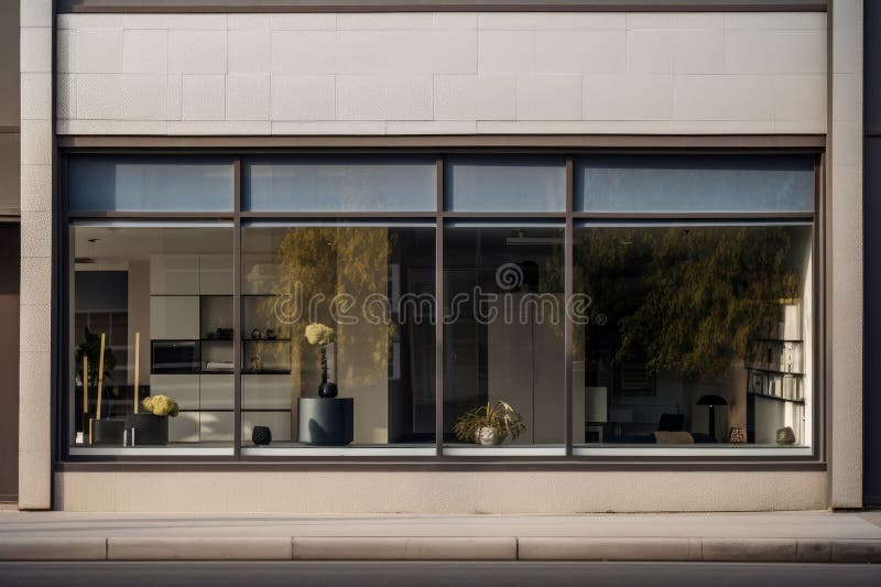 Contemporary Urban Storefront with Large Windows, Street View in ...