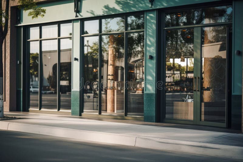 Contemporary Urban Storefront with Large Windows, Street View in ...