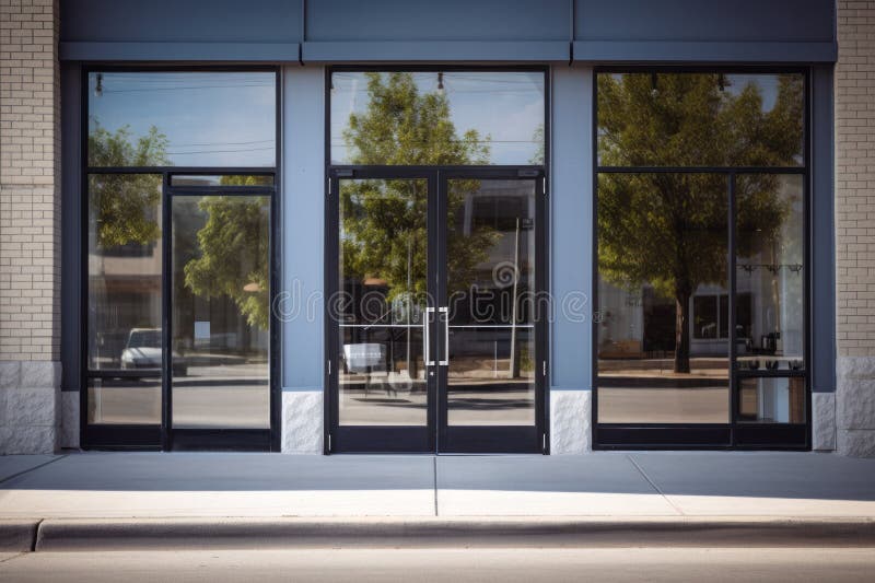 Contemporary Urban Storefront with Large Windows, Street View in ...