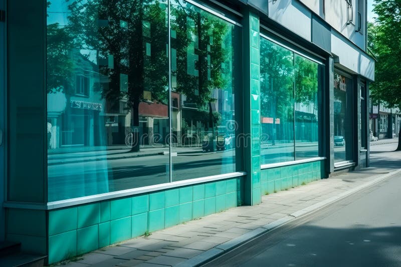 Contemporary Urban Storefront with Large Windows, Street View in ...