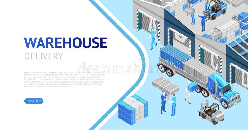 Webpage of Warehouse Delivery Information Stock Vector - Illustration ...