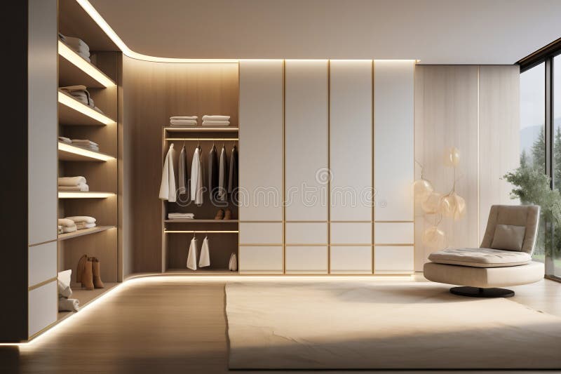 Wardrobe Design with Interior Accessories 2D Floor Plan, Furniture ...