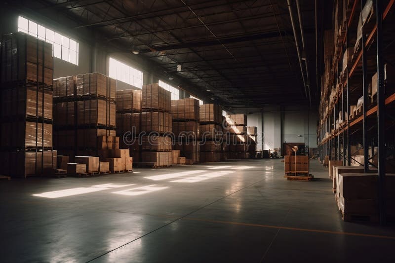 Contemporary Warehouse of Delivery Company. Ai Generative Stock ...
