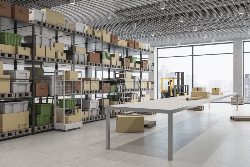 Warehouse Racks 3d Rendering Stock Illustrations – 301 Warehouse Racks ...