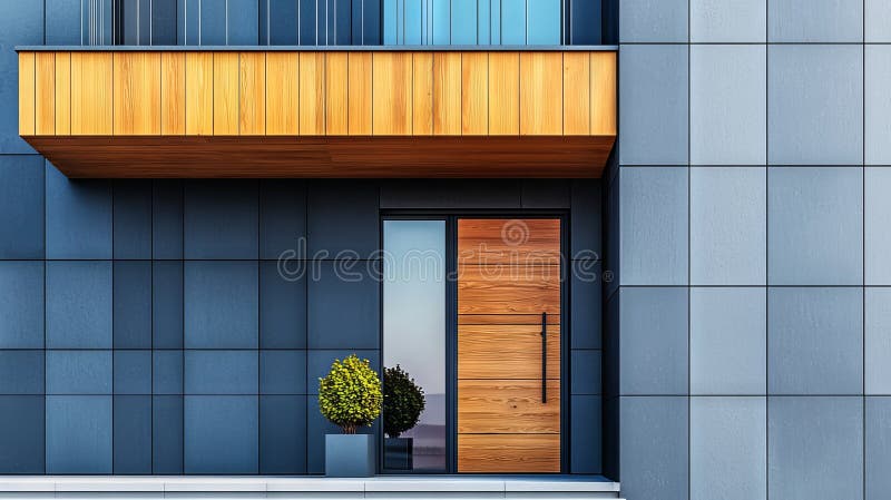 A Contemporary, Well-ventilated Facade Featuring Windows, Forming Part ...