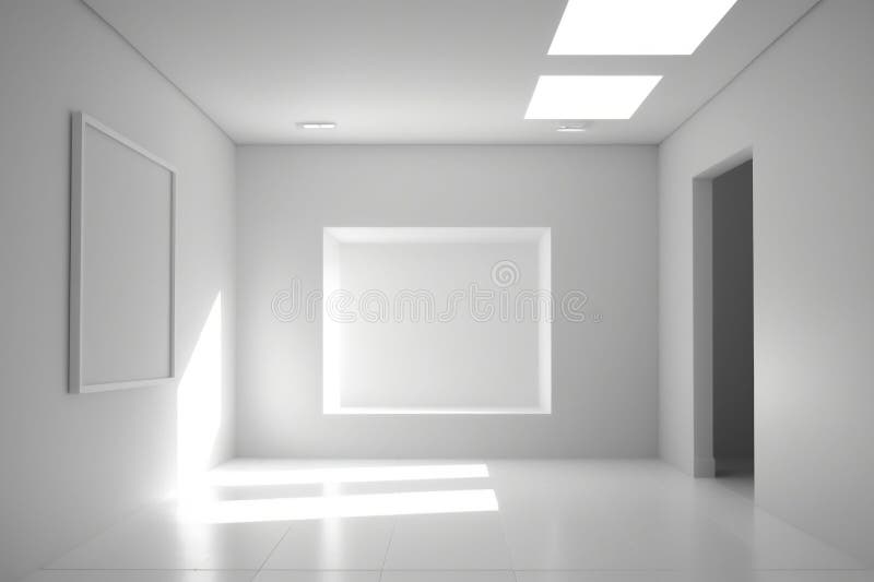 Contemporary White Empty Room without Furniture. Ai Generative Stock ...