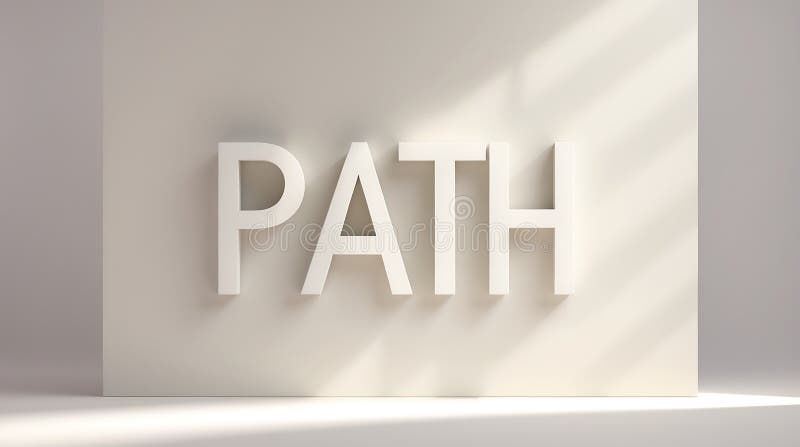 Contemporary White Letters Spelling Path Against a Plain Background ...