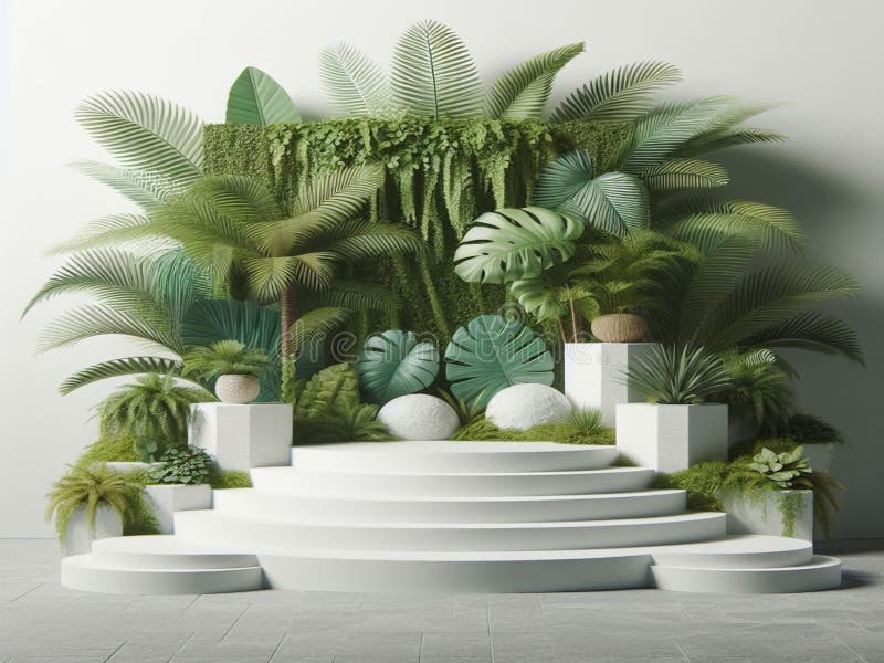 Contemporary White Podium Stage Rack Front View Stock Illustration ...