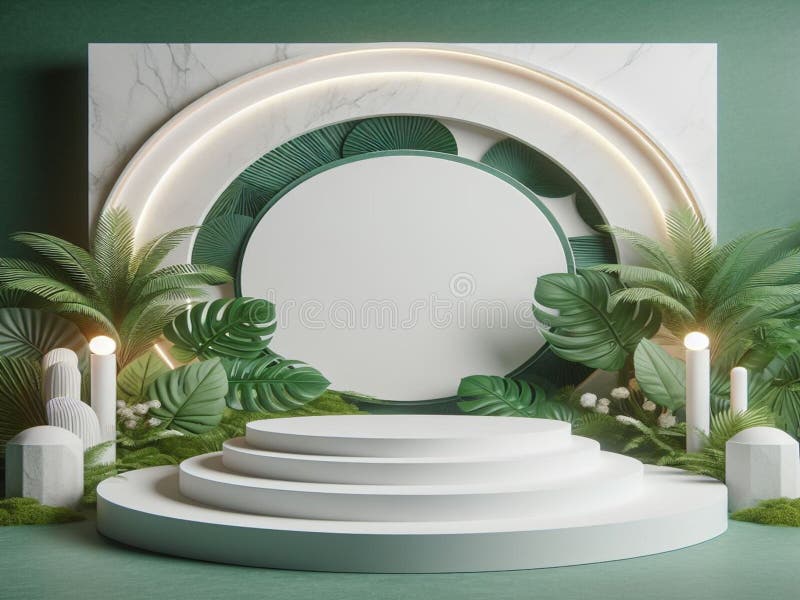 Contemporary White Podium Stage Rack Front View Stock Illustration ...