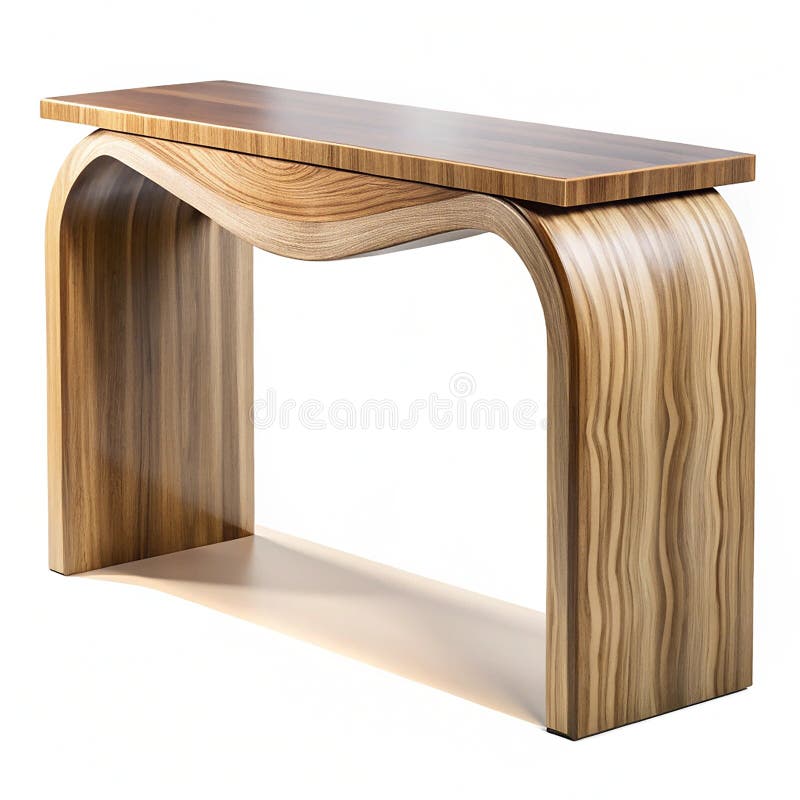 Contemporary Wooden Console Table with Waterfall Edge Design Stock ...