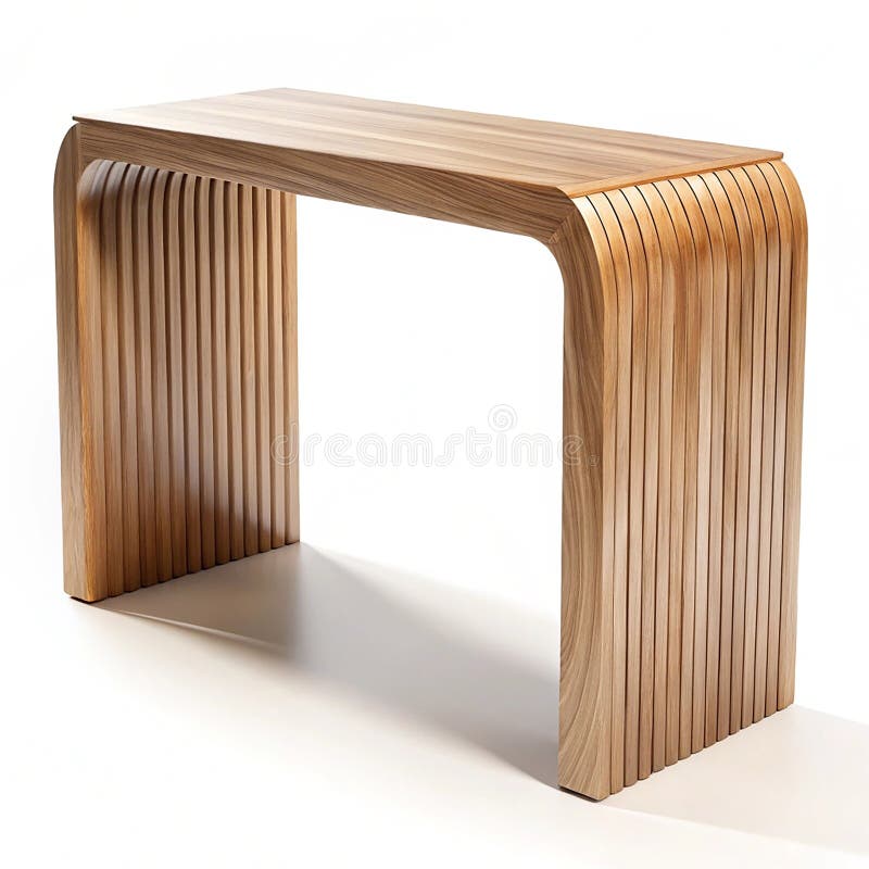 Contemporary Wooden Console Table with Waterfall Edge Design Stock ...