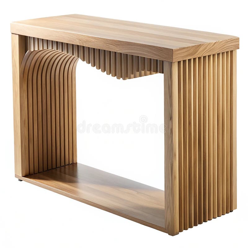 Contemporary Wooden Console Table with Waterfall Edge Design Stock ...