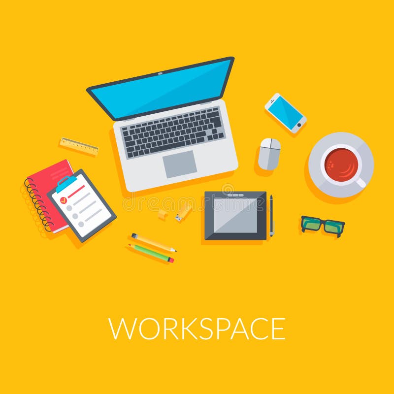 Contemporary Workplace Background. Stock Vector - Illustration of ...