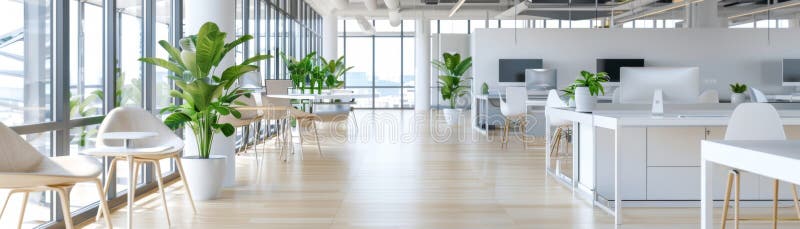 Contemporary Workspace with Cafe-style Amenities for Relaxation and ...