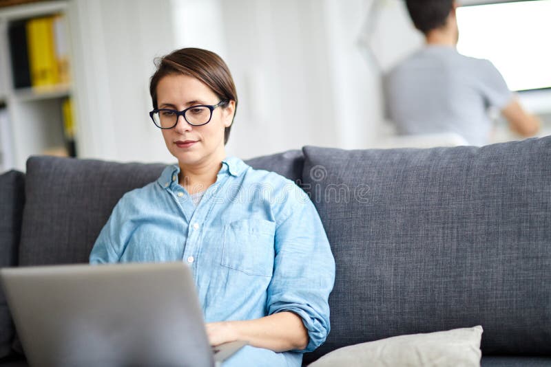 Remote work stock image. Image of home, businesswoman - 136545745