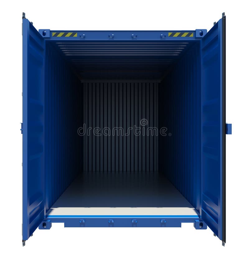 Contenedor Abierto Del Azul Foto de archivo - Imagen de carga, aislado ...