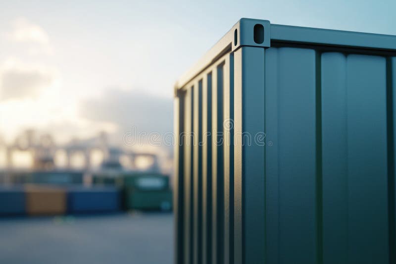 Contenedor Intermodal En Un Puerto De Carga Stock de ilustración ...