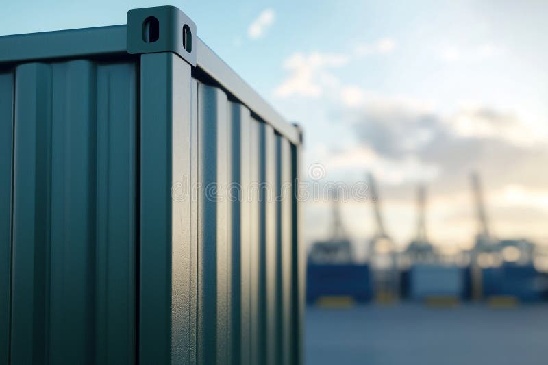 Contenedor Intermodal En Un Puerto De Carga Stock de ilustración ...