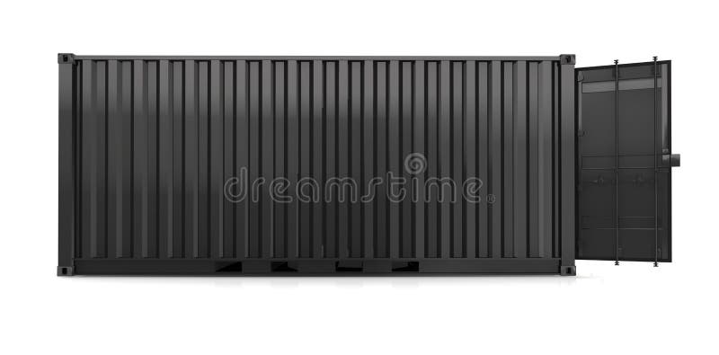 Conteneur noir illustration stock. Illustration du rouge - 8009971
