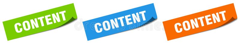 Content Banner. Content Speech Bubble Label Set. Stock Vector ...