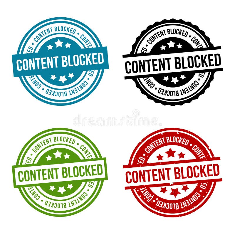 Content Blocked Grunge Stamp Stock Vector - Illustration of ribbon ...