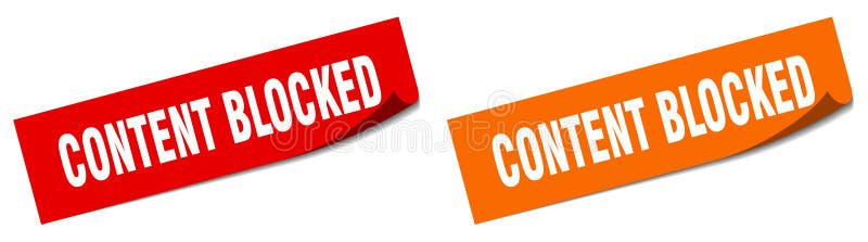 Content Blocked Label on White Background. Vector Stock Illustration ...