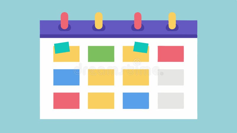 Content Calendar a Planner or Calendar with Colorful Sticky Notes Each ...