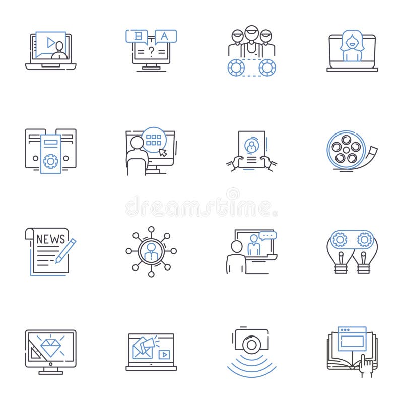 Content Conglomerate Line Icons Collection. Aggregation, Diversity ... Content Conglomerate Line Icons Collection. Aggregation, Diversity ...