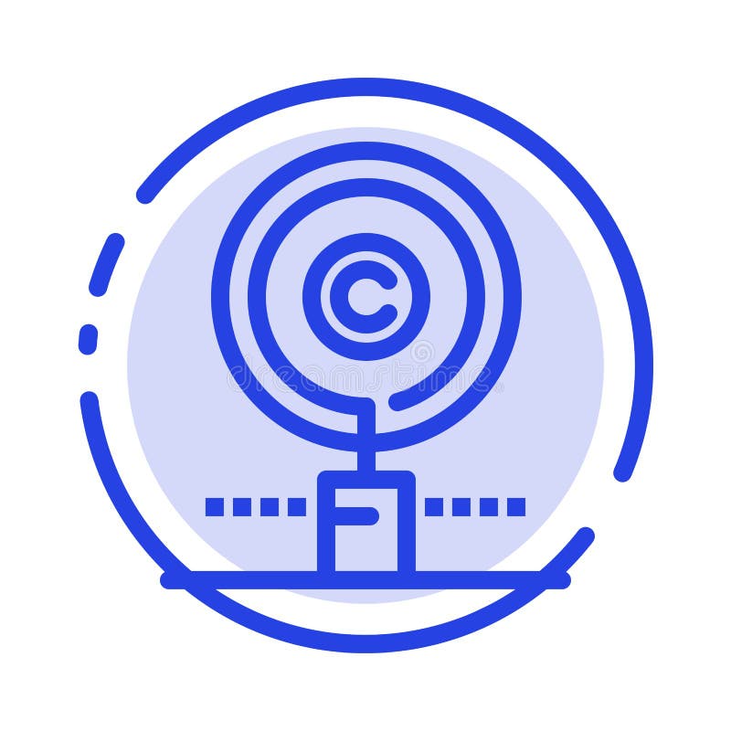 Content, Copyright, Find, Owner, Property Blue Dotted Line Line Icon ...