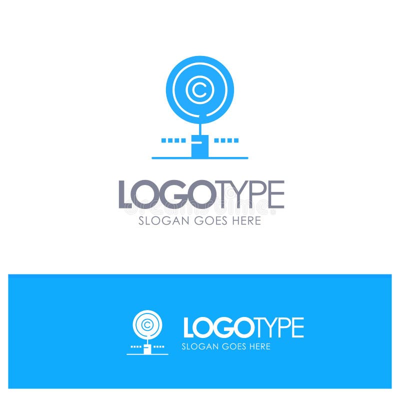 Content, Copyright, Find, Owner, Property Blue Solid Logo with Place ...