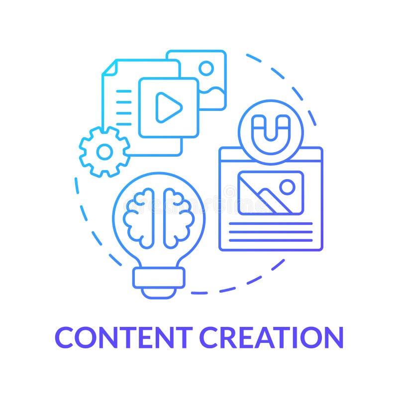 Content Creation Blue Gradient Concept Icon Stock Vector Illustration Of Making Entrepreneur