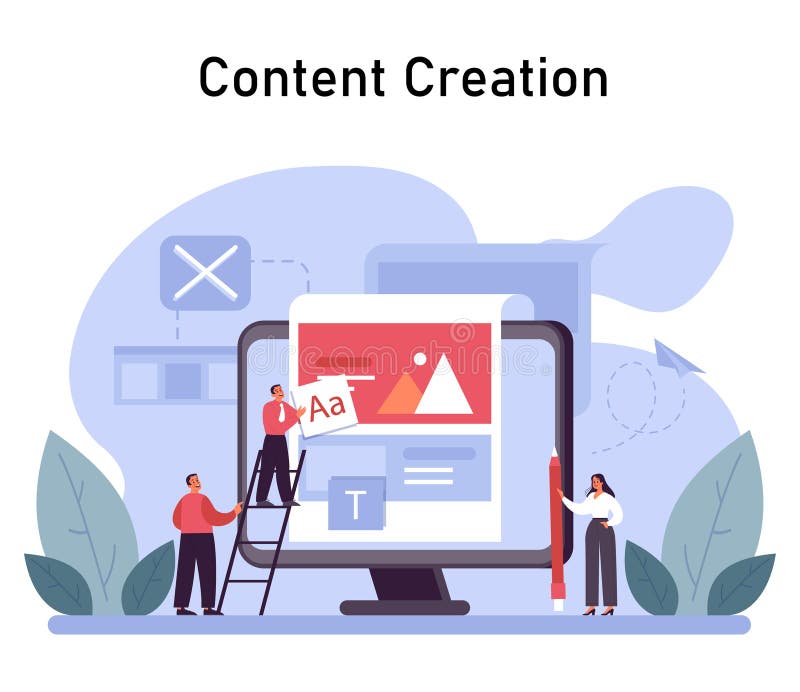 Content Creation Concept. Flat Vector Illustration Stock Vector ...