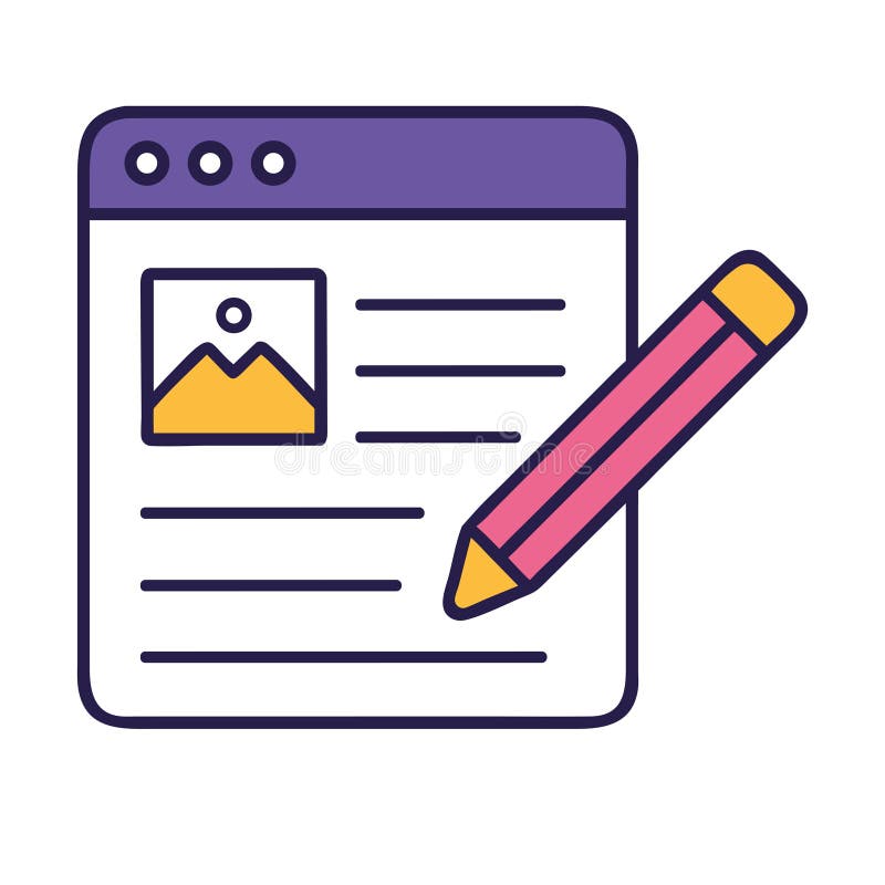 Content Creation Icon stock vector. Illustration of writing - 360272043