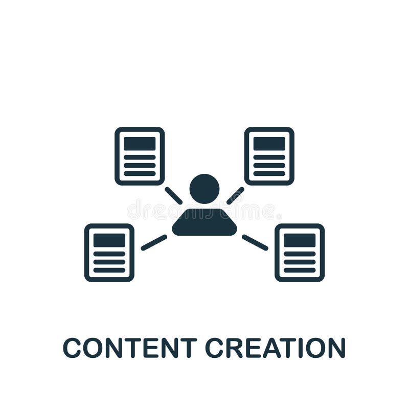 Content Creation Icon. Monochrome Simple Icon for Templates, Web Design ...